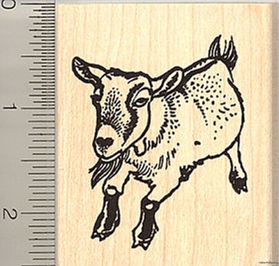 Goat rubber stamp H8502 wood mounted | eBay