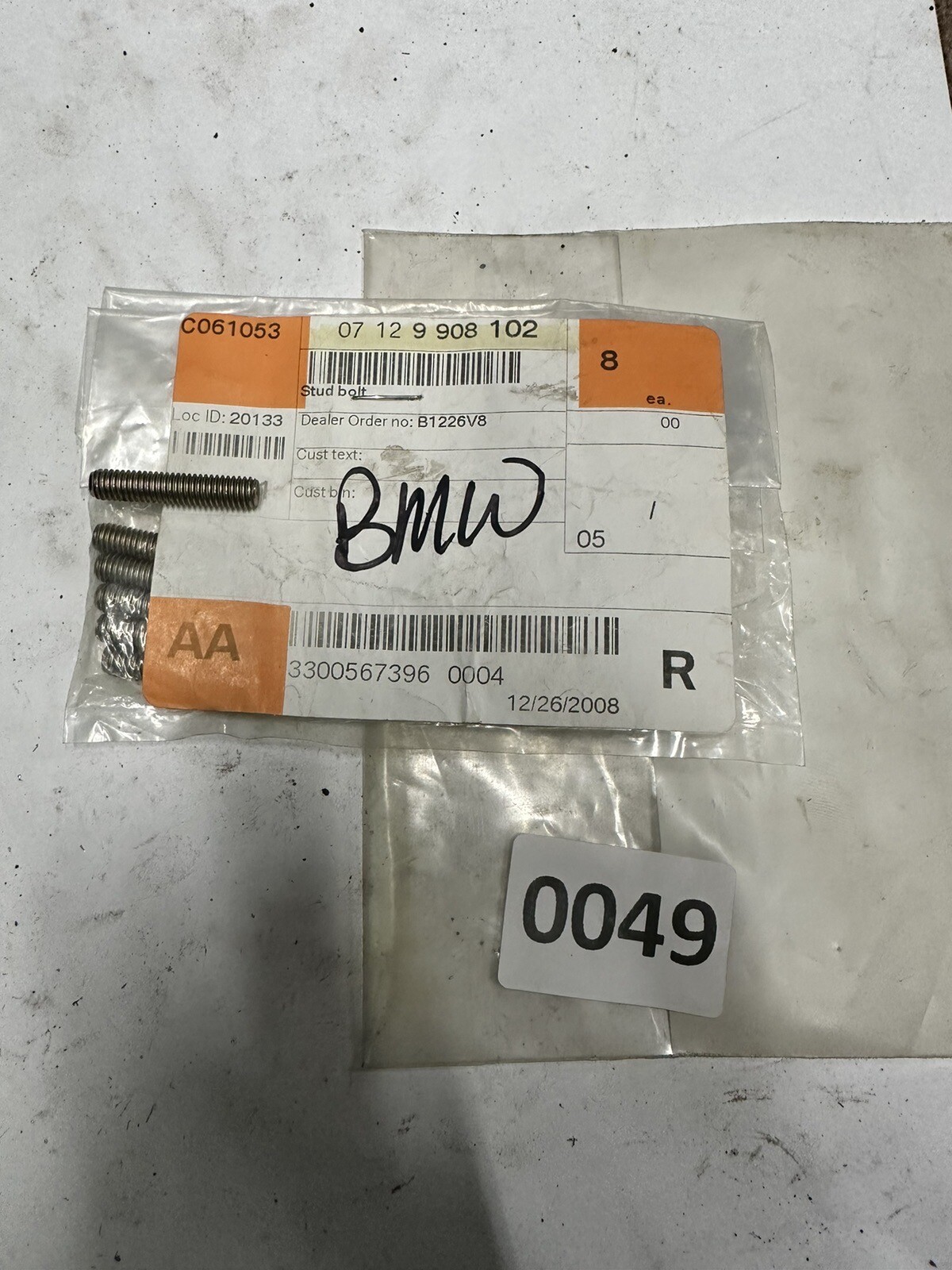 BMW Threaded Screw Stud Bolt M6 x 1.00 x 30 mm 07129904544 New Genuine ...