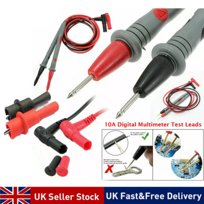 Digital Multimeter Test Leads 10A Quality Extension Lead Probes Volt ...