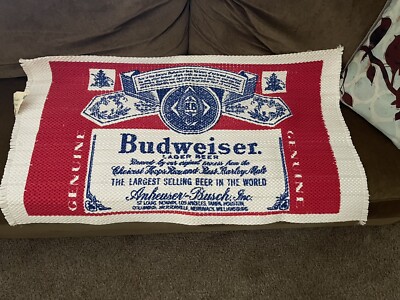 New In Package Vintage Woven Budweiser Beer Rug 24” X 45” Rare Find | eBay