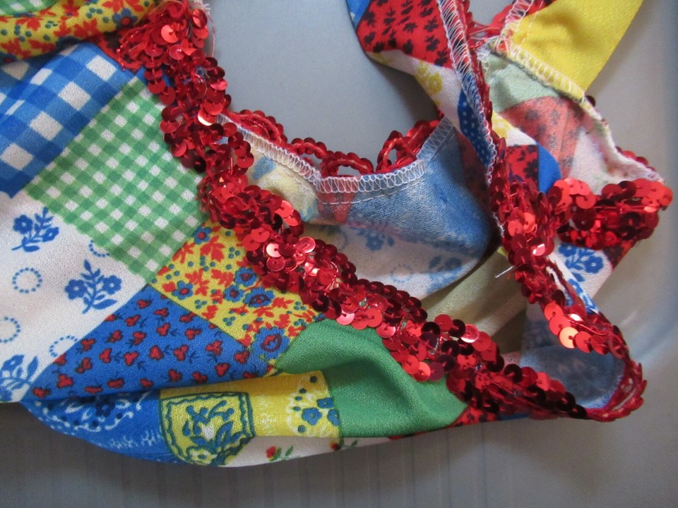 60's Vintage Kids Dansco Colorful Clown Jumper Sequin Overall Shorts ...