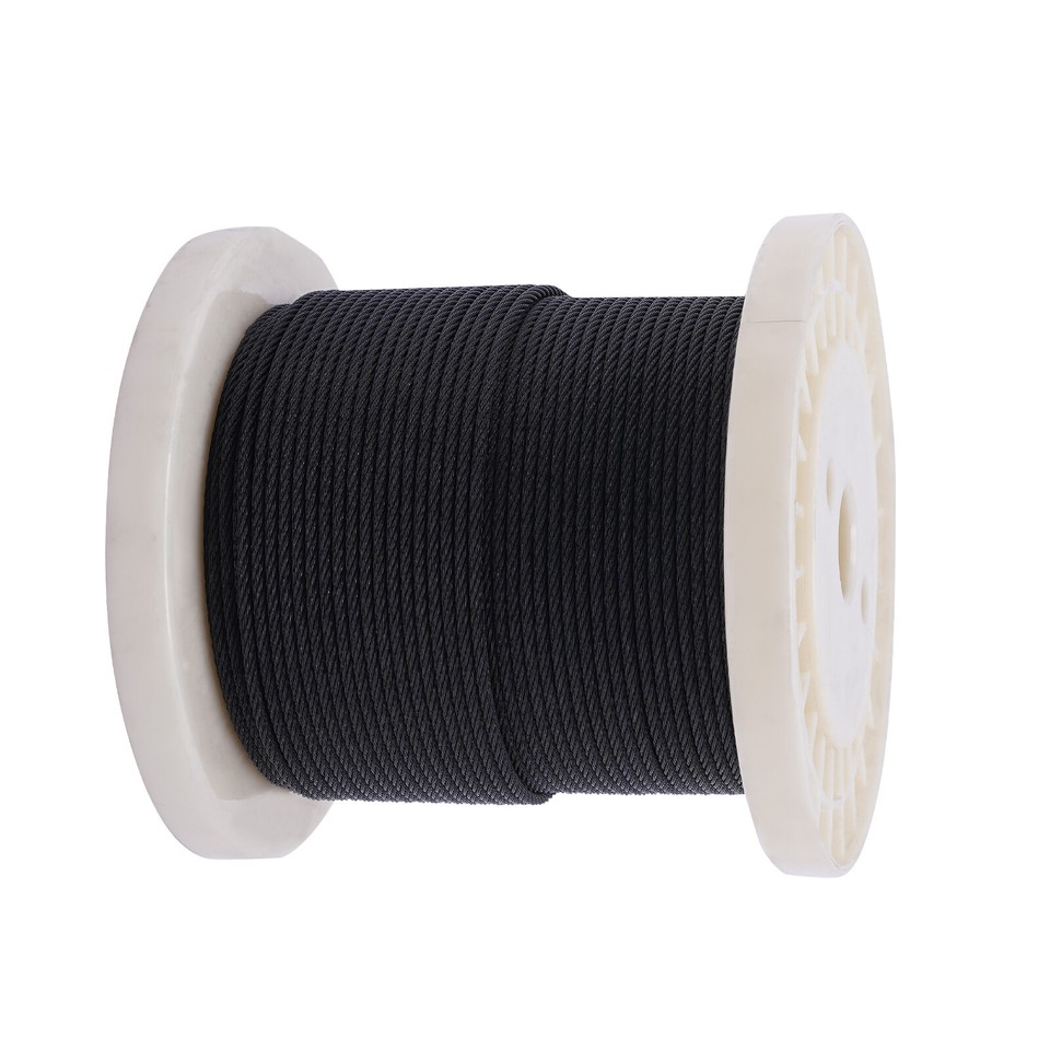 T316 Stainless Black Cable Railing Wire Rope Cable Strand 1/8 200-400ft ...