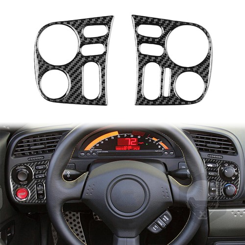 1 Set Carbon Fiber Dashboard Side Button Panel Trims For Honda S2000 ...