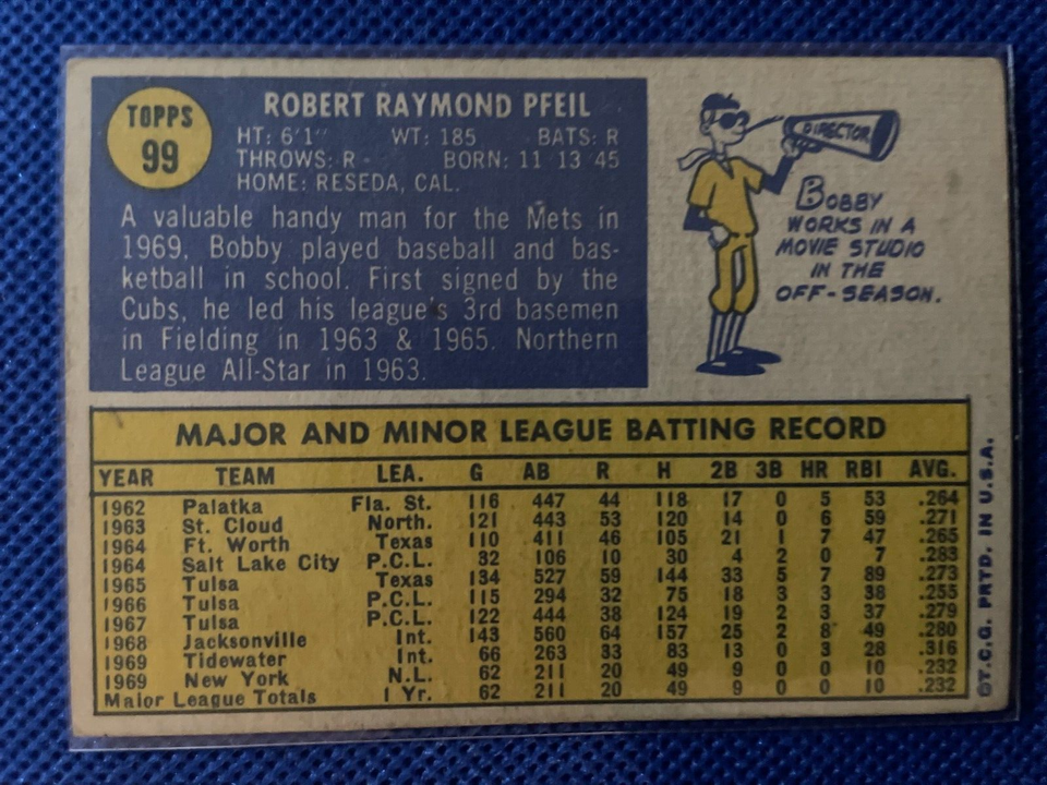 1970 TOPPS # 99 BOBBY PFEIL | eBay