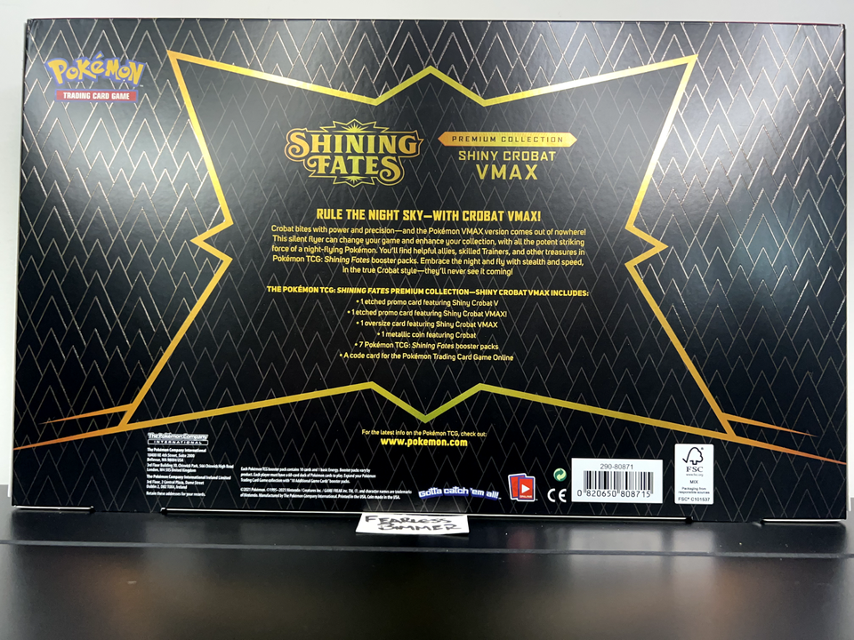 Pokemon TCG: Shining Fates Shiny Crobat VMAX Premium Collection Box ...