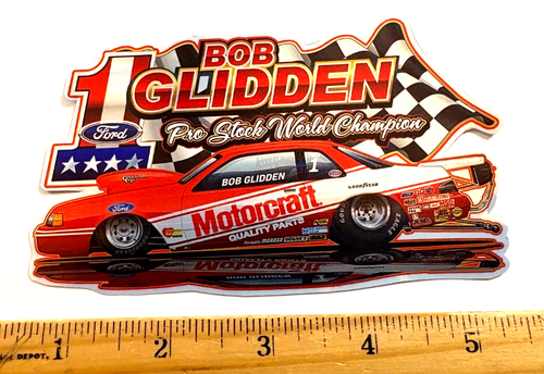BOB GLIDDEN Ford MOTORCRAFT #1 PRO STOCK NHRA Chrome Foil Die Cut ...