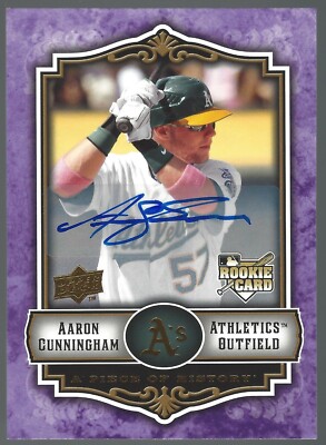 Aaron Cunningham 2009 UD A Piece of History Rookie Autographs Violet ...