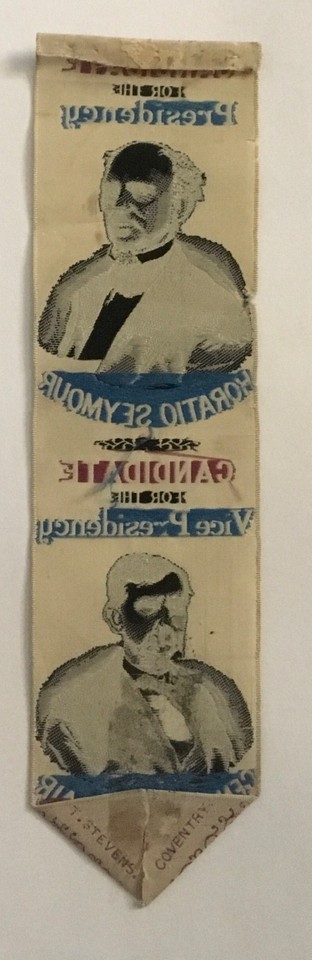 1868 Seymour and Blair Woven Campaign Ribbon | eBay