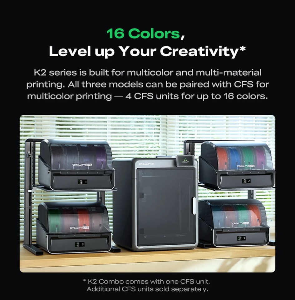 Creality K2 Combo Multi-Color 3D-Drucker mit CFS Technologie & 600 mm/s ...