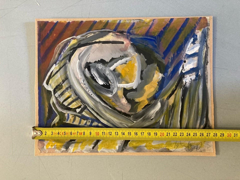 Very Beautiful Abstract Painting Patrick Boudon Gouache On Paper ...