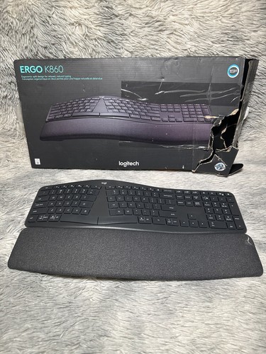 Logitech ERGO K860 Wireless Ergonomic Split Keyboard Bluetooth DMG box ...