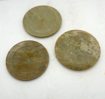 Set of 3 Mini Marble Coasters Tan Colored | eBay