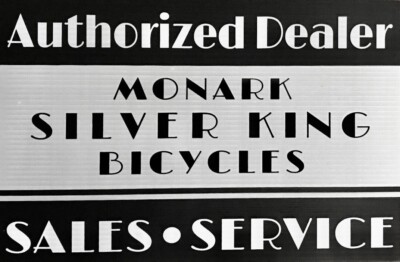 Monark Silver King Bicycle Sign, Authorized Dealer Sales Service | eBay