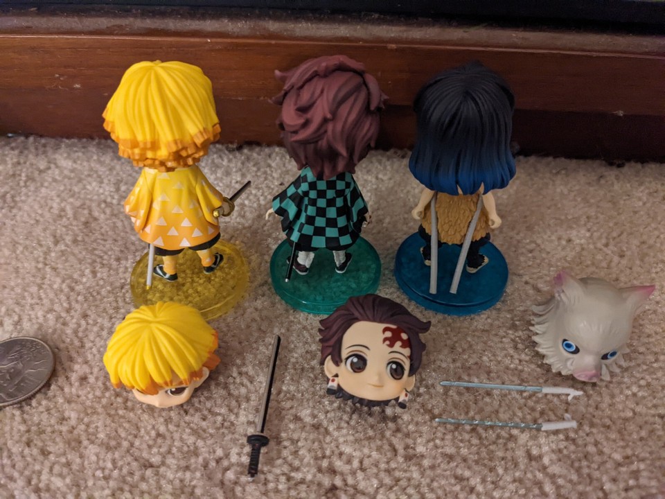 Demon Slayer Kimetsu No Yaiba Tanjiro, Zenitsu, and Inosuke Figure Lot ...
