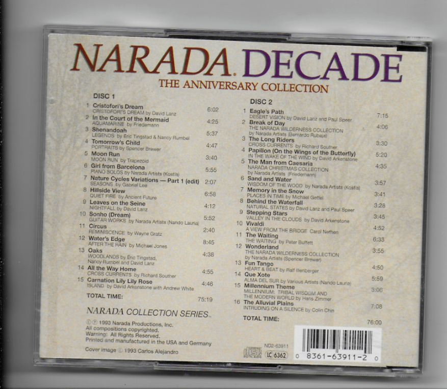 Narada Decade Anniversary Collection Selected Works 1st 10 Years CD 2 ...