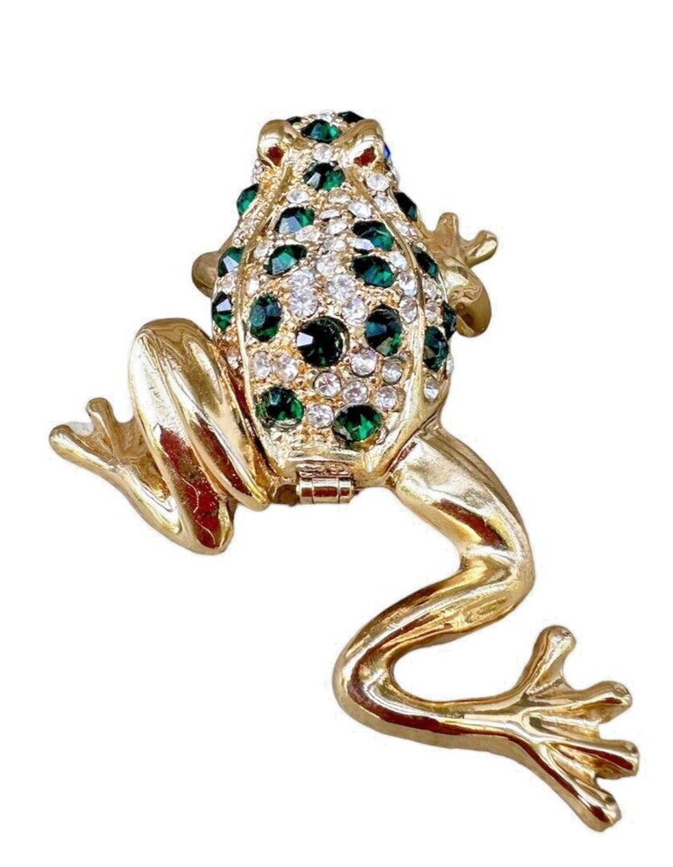 Jumping FROG Hand Jeweled Trinket Box With Austrian Crystals. New | eBay