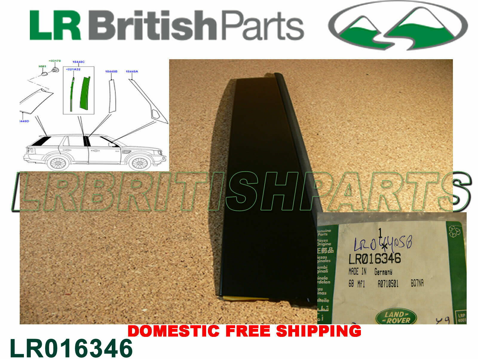 GENUINE LAND ROVER FINISHER C PILLAR RANGE ROVER SPORT 05-13 RH NEW ...