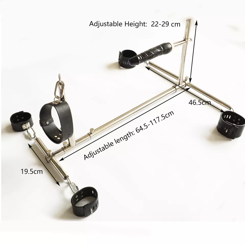 Torture Restraint Rack Leg Open Bondage Bar with Cuffs/Collar/Dildo ...