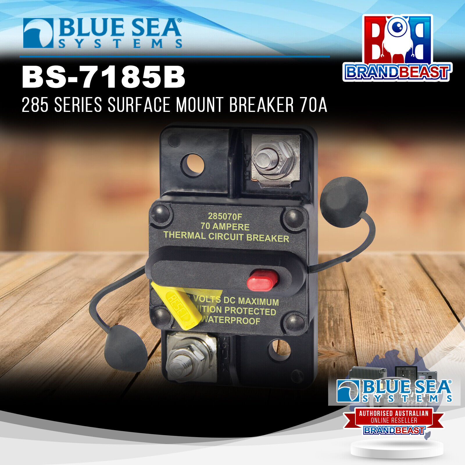 Blue Sea BS-7185B 285 Series Surface Mount Breaker 70A | eBay