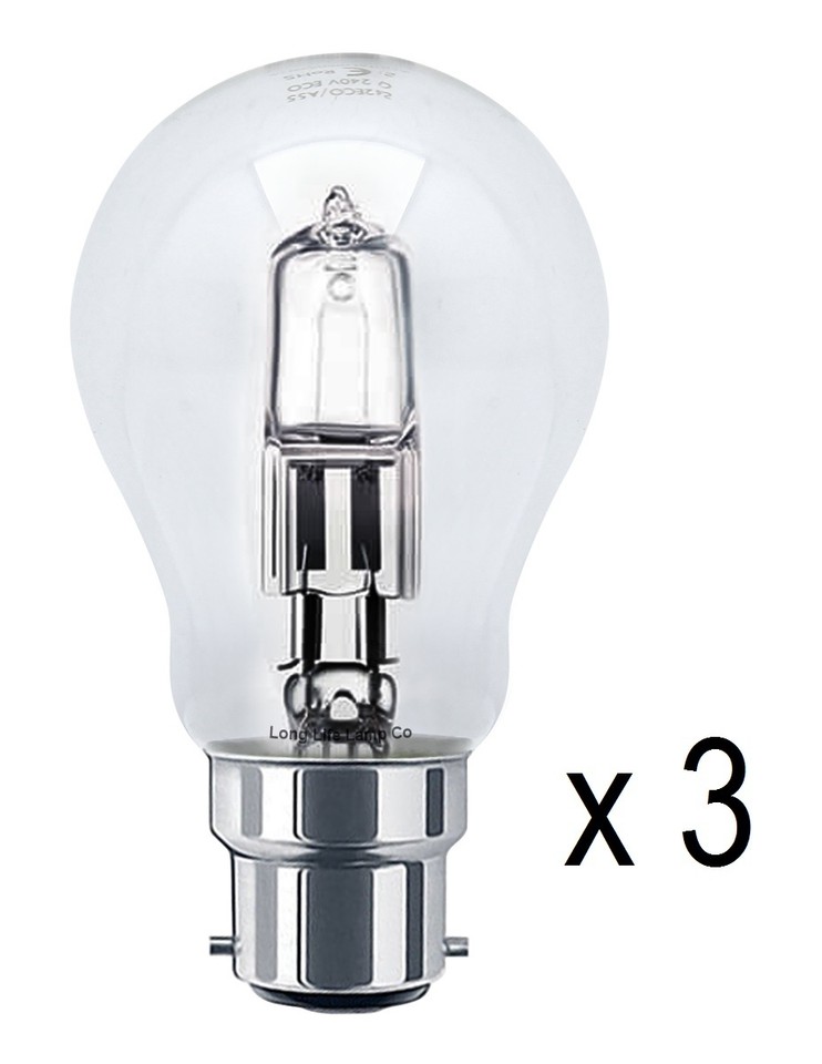 Eco Halogen GLS B22 Bayonet Cap Energy Saving Light Bulbs 28W 42W 70W ...