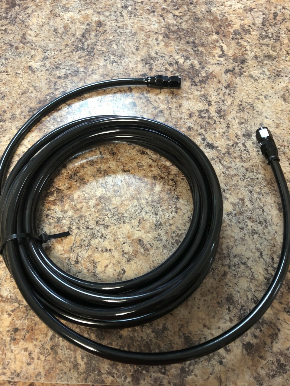 Black Coated -4 AN Nitrous Line 12' Steel Braided Straight Ends | eBay
