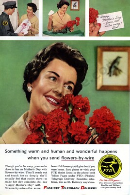 1960 FTD Florists' Telegraph Delivery Old Collectible Print AD Gift ...