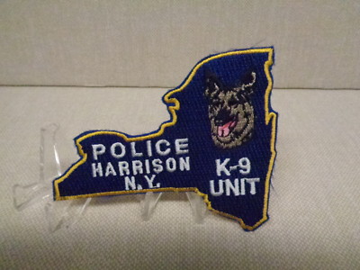 HARRISON (NY) POLICE DEPT K-9 UNIT PATCH, OBOLETE, STATE SHAPE | eBay