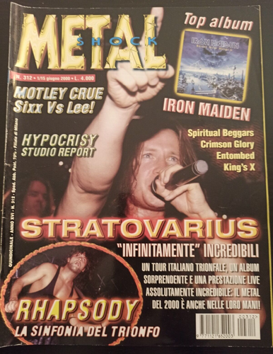 METAL SHOCK Rivista Heavy Magazine MOTLEY CRUE STRATOVARIUS HYPOCRISY ...