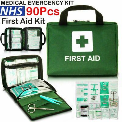 90 PIECE FIRST AID KIT BAG MEDICAL EMERGENCY KIT TRAVEL HOME CAR TAXI ...