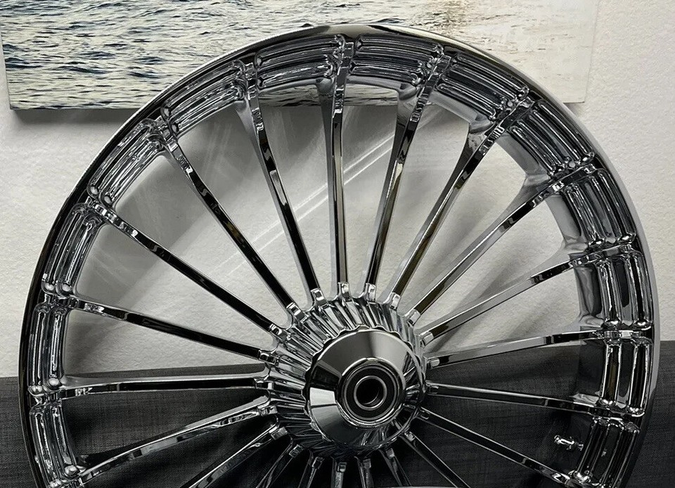 Harley Turbine 23" FXSB 2013 -23 Breakout FORGED FRONT WHEEL CHROME ...