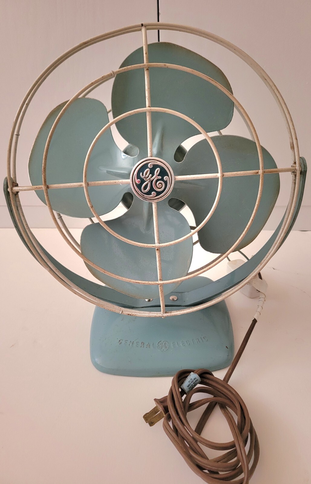 General Electric Fan Vintage Table Desk Aqua Turquoise Blue F11A103 USA ...