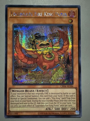 YUGIOH LEGENDARY FIRE KING PONIX ASIA ENGLISH EDITION CR04-AE184 SECRET ...