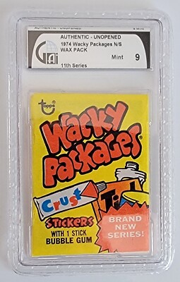 1975 WACKY PACKAGES 11TH SERIES UNOPENED PACK GRADED GAI 9 MINT @ SUPER ...
