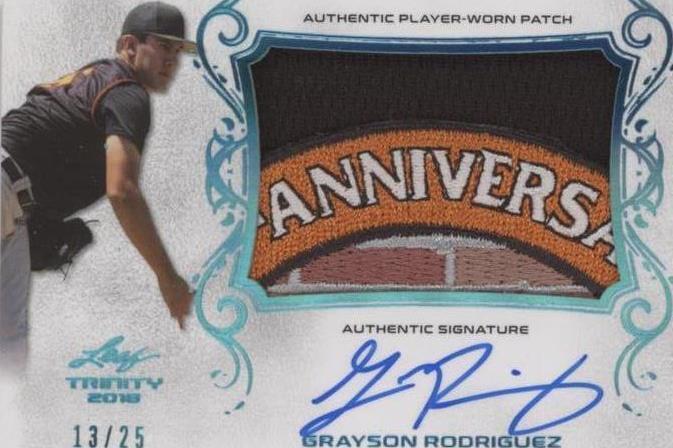 2018 Leaf Trinity - Patch Autographs Grayson Rodriguez #PA-GR1 Platinum ...