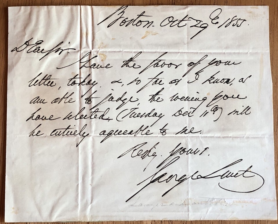 Massachusetts Author and Politician George Lunt Autograph Letter | eBay