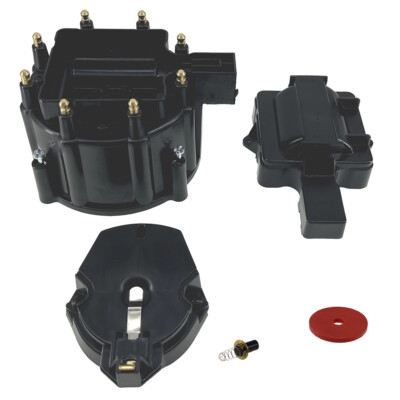 BLACK HEI Large Distributor Cap Rotor Fit CHEVY GM SBC BBC 305 327 350 ...