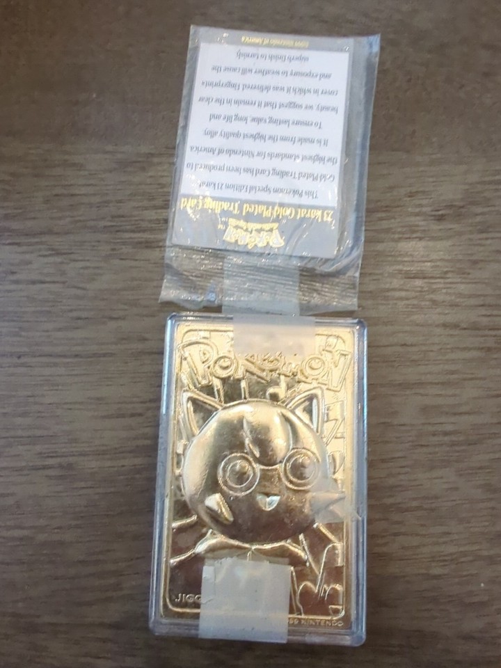 1999 Pokemon "Jigglypuff" 23K Gold Plated Special Edition Trading Card ...