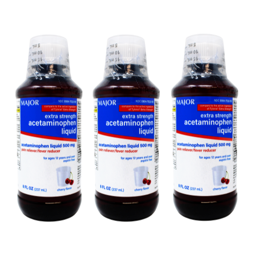 3 Pack Major Mapap Extra Strength Acetaminophen Rapid Burst Cherry 8 Oz ...