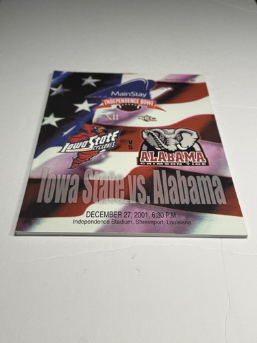 2001 Independence Bowl Program Iowa State Vs Alabama | eBay