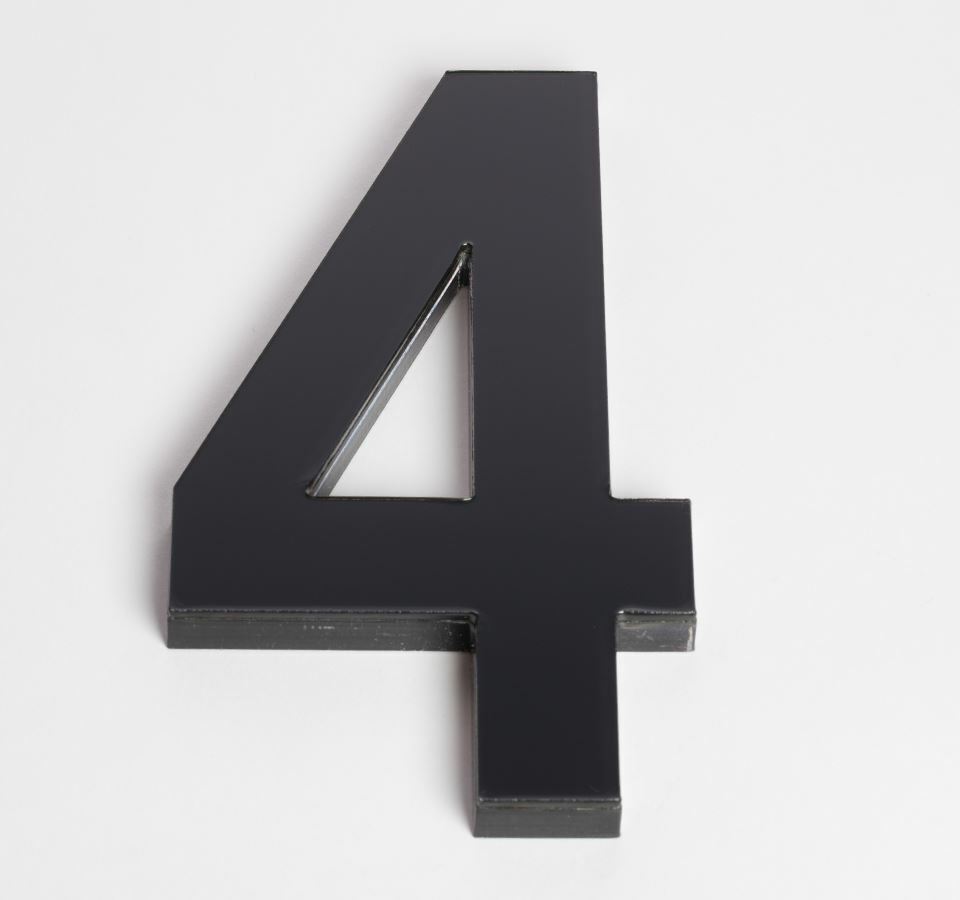 150mm LETTERBOX HOUSE NUMBERS 3D BLACK STICK ON ADHESIVE- Wall, Door ...