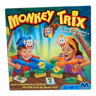 Monkey Trix Board Game for Kids Head to Head Stacking Game Party Fun ...