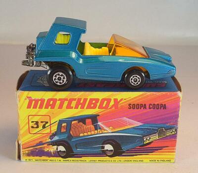 Matchbox Superfast Nr. 37 Soopa Coopa blaumetallic unpainted Base J-Box ...