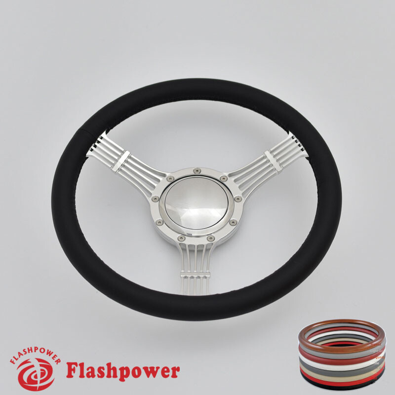 15.5" Steering Wheel Red Full Wrap Banjo Wrangler YJ Cherokee Jeep w ...