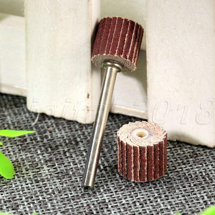 10pc Flap Wheel Head Disc Sander Rod Polish Set 240 Grit For Power ...