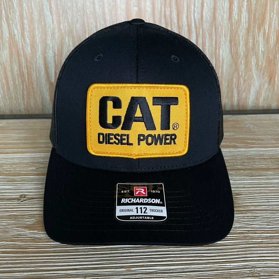 Caterpillar CAT Vintage Patch Hat - Diesel Power - Richardson 112 Black ...
