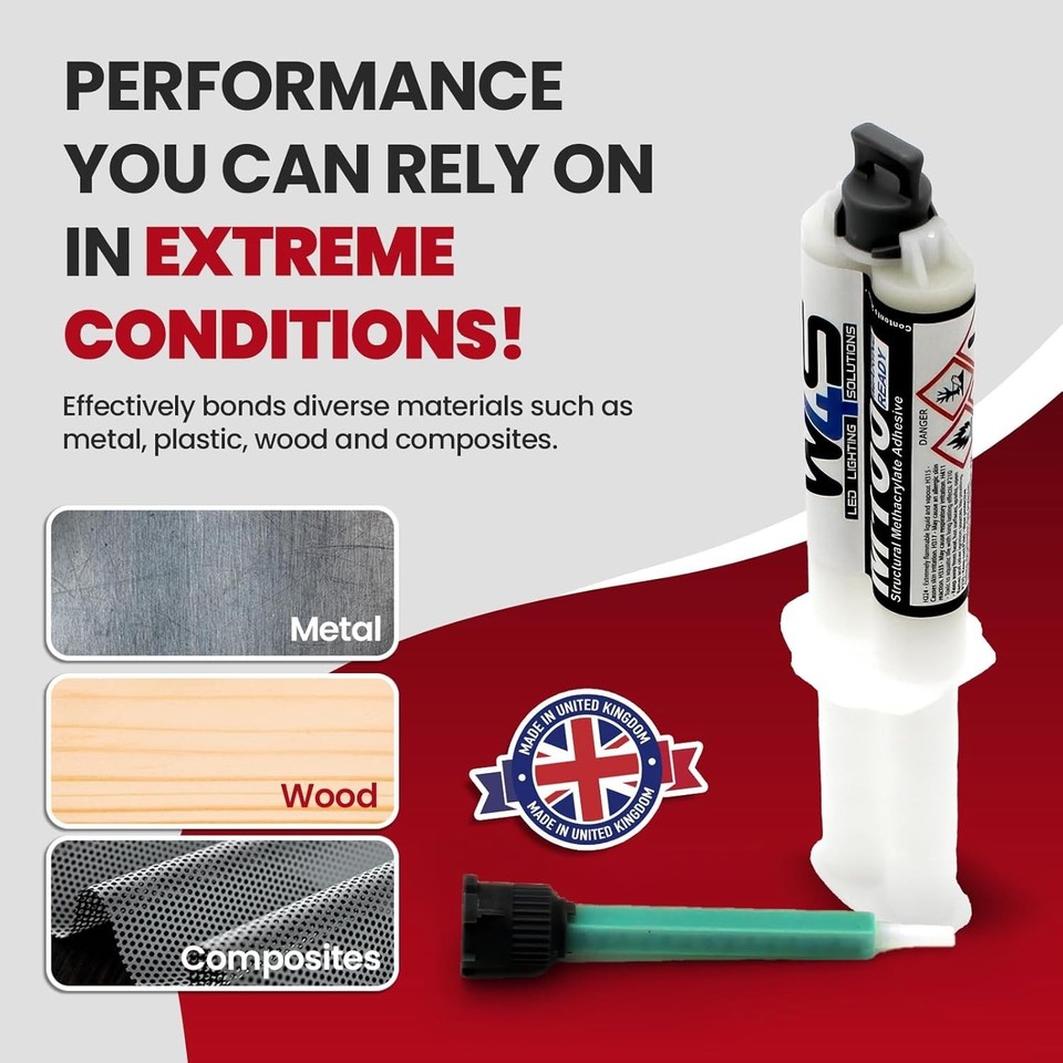 Methacrylate MMA Adhesive Glue 1:1 Mix Strong Metal Plastic Bond Repair ...