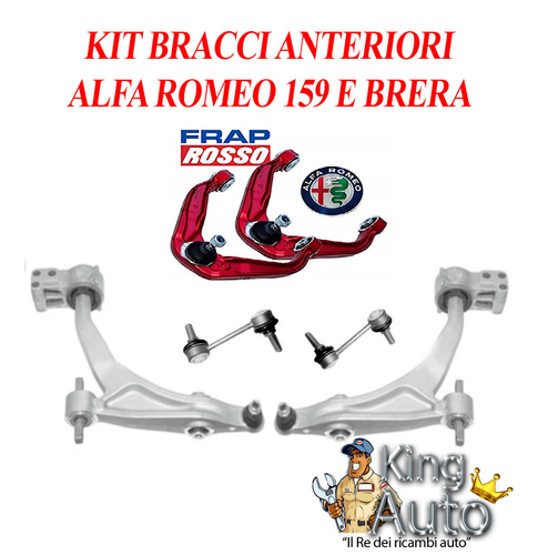 KIT BRACCI BRACCETTI SOSPENSIONE RINFORZATI ALFA ROMEO 159 BRERA 1.9 2. ...