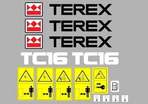 TEREX TC16 DIGGER DECALS & WARNING STICKERS | eBay