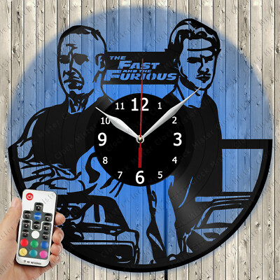 LED Clock Fast & Furious LED Light Vinyl Record Wall Clock LED Wall ...