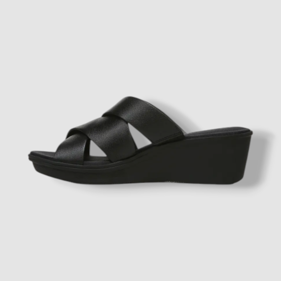 Naturalizer Women's Black Rowena Slide Wedge Sandals Shoe Size 6.5M | eBay